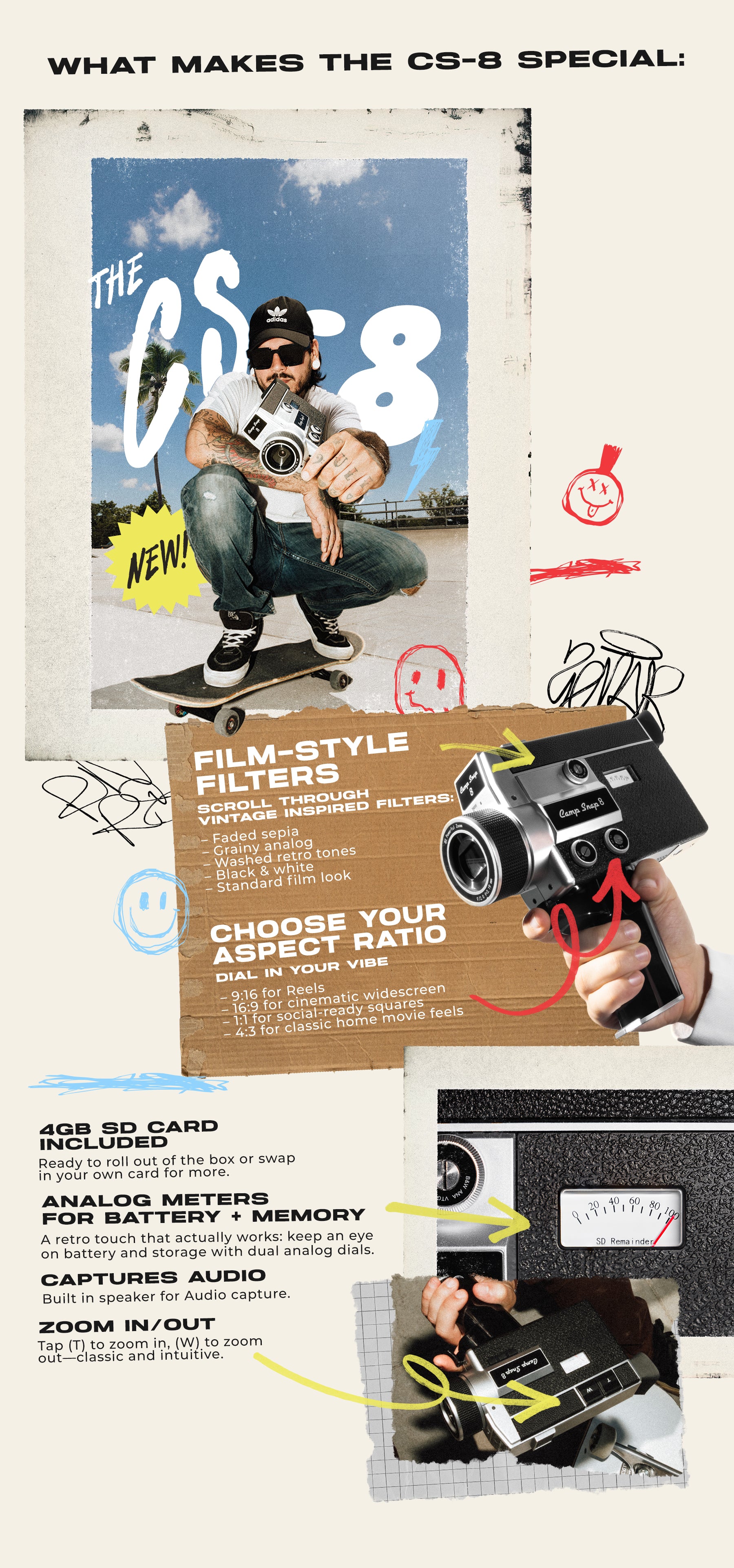 CS8 Point and Shoot Video Camera | Camp Snap